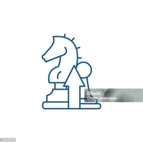 전략 라인 아이콘 개념입니다 전략 평면 벡터 기호 기호 개요 그림 개념에 대한 스톡 벡터 아트 및 기타 이미지 개념 개체 그룹 경영자 Istock