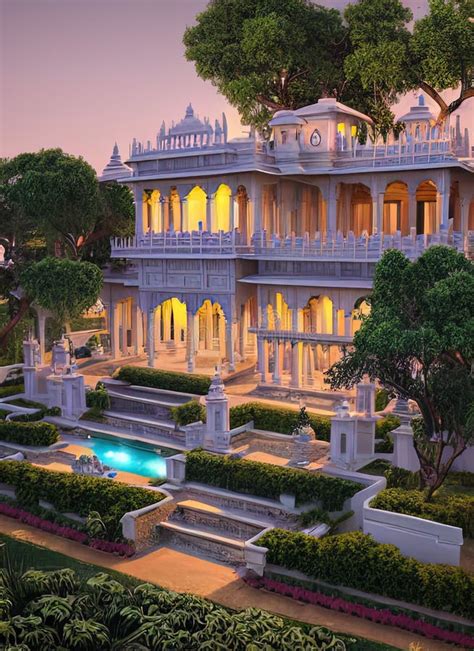 Fictional Mansion In Ongole Andhra Pradesh India Stock Illustration