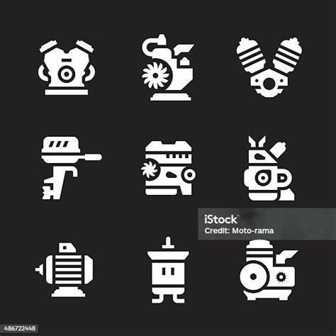 설정 아이콘 모터 및 엔진 2015년에 대한 스톡 벡터 아트 및 기타 이미지 2015년 가솔린 급유 Istock