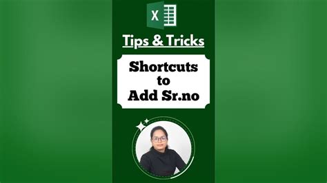 Shortcut To Add Srno In Excel Shorts Youtube