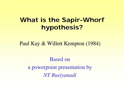 SOLUTION What Is The Sapir Whorf Hypothesis Studypool