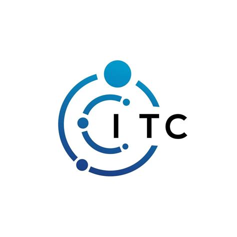 diseño de logotipo de tecnología de letras itc sobre fondo blanco