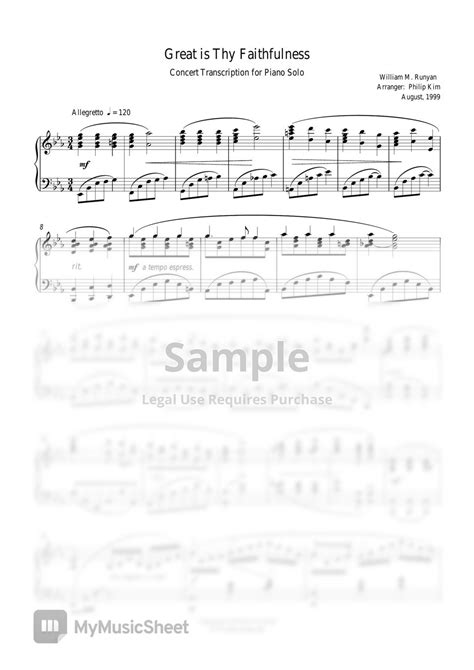 William M Runyan Great Is Thy Faithfulness Sheets By Philip Kim
