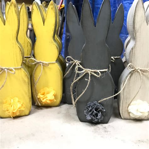 Restocked One Bunny Colorful Wood Bunnies Wood Peeps Etsy Canada
