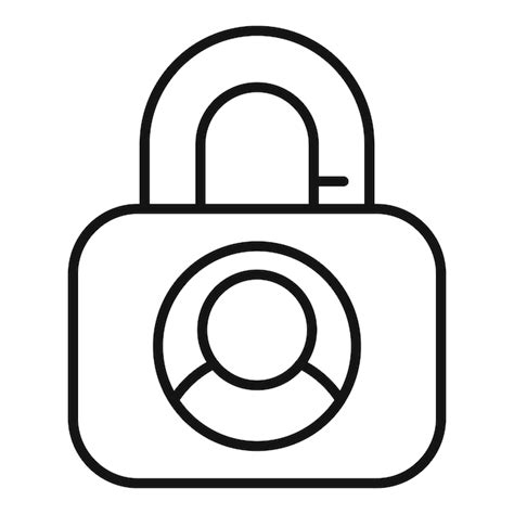 Premium Vector Lock Data Person Icon Outline Vector Scan Signature