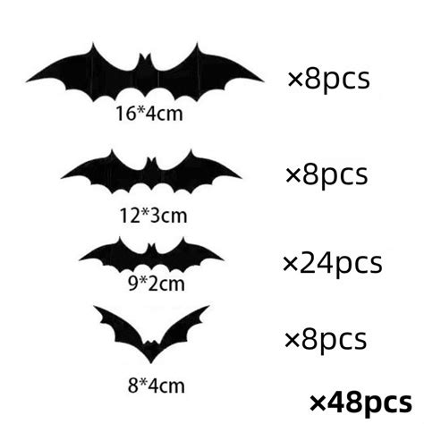 Halloween Led Bat Wall Stickers 3d Pvc Flying Bat Stickers Glow In