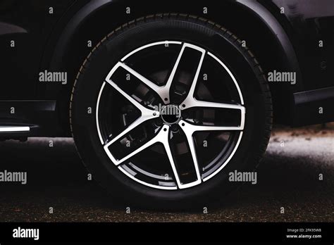 wheels with a metal disc of an off-road car Stock Photo - Alamy