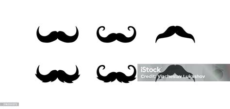 콧수염 아이콘 세트입니다 실루엣 블랙 콧수염 아이콘 벡터 아이콘 검은색에 대한 스톡 벡터 아트 및 기타 이미지 검은색 곱슬 머리 그리기 Istock