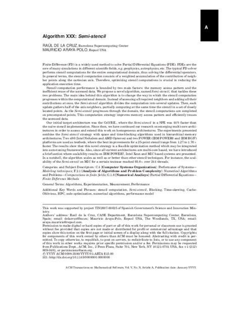 pdf a algorithm xxx semi stencil