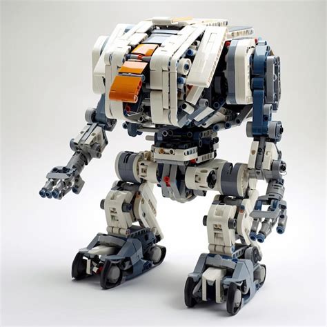 Lego Mindstorms Art A Stunning Mecha On White Background Premium Ai