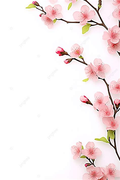 흰색 바탕에 분홍색 꽃 배경 화면 및 일러스트 무료 다운로드 Pngtree