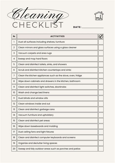 Free Printable Cleaning Checklist Templates Canva Bogiolo
