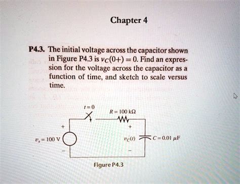 Chapter 4 P4 3 The Initial Voltage Across The Capacitor Shown In Figure P4 3 Is Vc 0 0