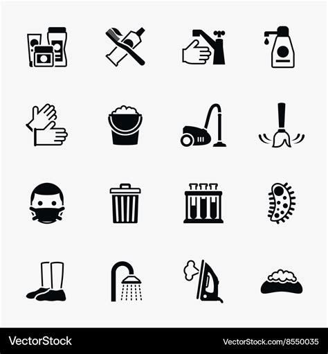Sanitation And Health Flat Icons Set Royalty Free Vector