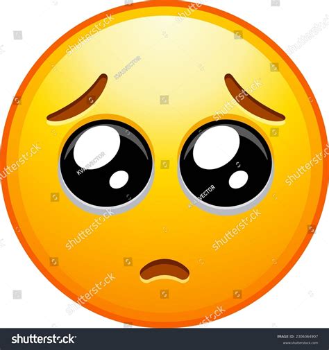 Top Quality Emoticon Pleading Face Emoji Stock Vector Royalty Free
