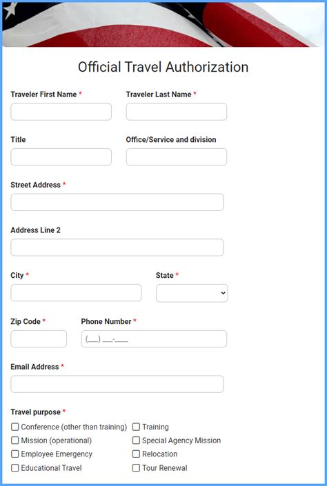 Employee Travel Authorization Form Template