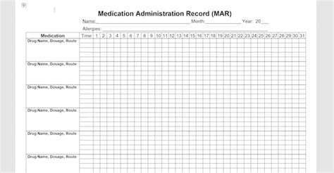 Medication Documentation Templates Etsy