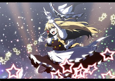 Blonde Hair Bow Hat Kanameya Kirisame Marisa Long Hair Microphone