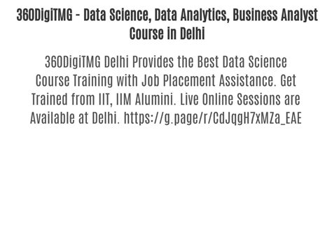 Ppt 360digitmg Data Science Data Analytics Business Analyst