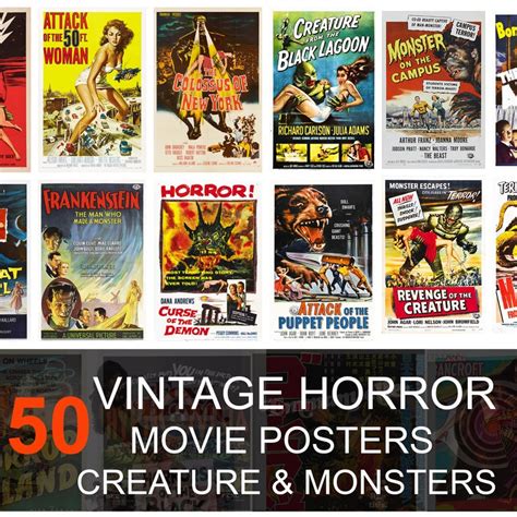 1950s Horror Movie Posters Etsy