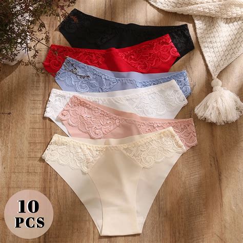 10 Stuks Dames Kant Slipje Set 10 Stuks Sexy Vrouwelijke Ondergoed Kit