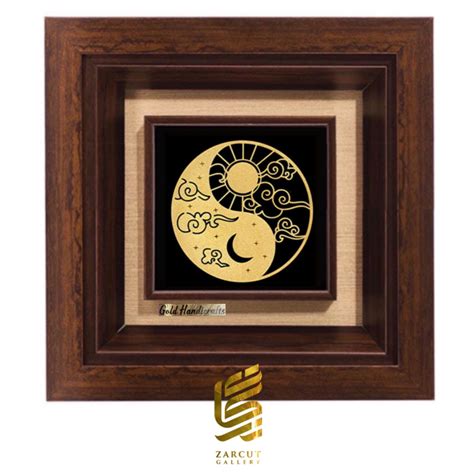 خرید تابلو ورق طلا طرح یین یانگ