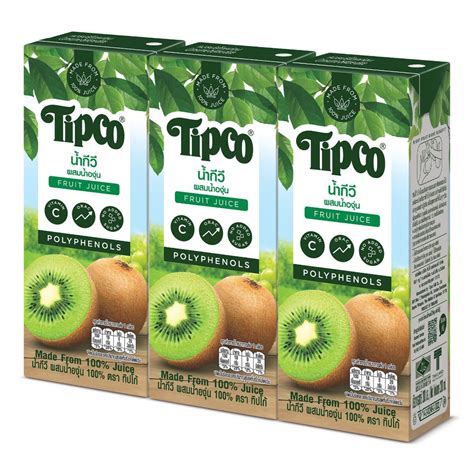น้ำกีวี่ 100 200 มล แพ็ค3กล่อง ทิปโก้ 100 Kiwi Juice 200ml Pack Of 3 Boxes Tipco Shopee