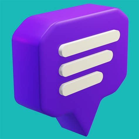 Premium Psd Free Psd File 3d Rendering Bubble Chat With Purple Box
