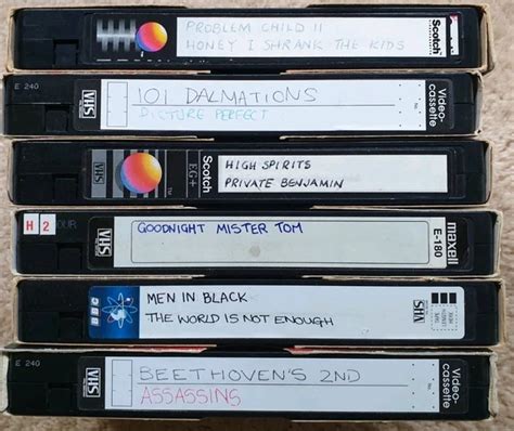 Bundle Of 6 Used Blank Vhs Video Tapes Cassettes Various Brands