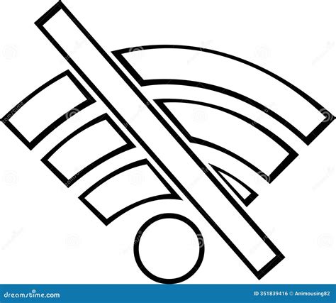 Vector Illustration Sketch Draw Symbol No Wi Fi Stock Illustration