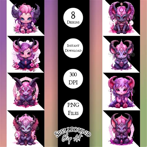 Chibi Cute Baphomet Digital Clipart Commercial Use Instant Download Pagan Clip Art Png