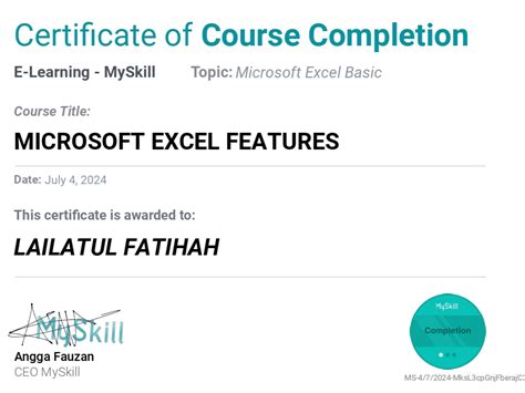 Certificate Of Course Completion Lailatul Fatihahs Portfolio