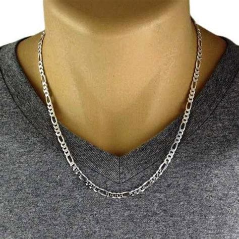 Mens 925 Sterling Silver Figaro Chain Necklace 120 Gauge 5 Mm 202224