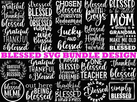 Blessed Svg Bundle Design Graphic By Manzuara Design · Creative Fabrica