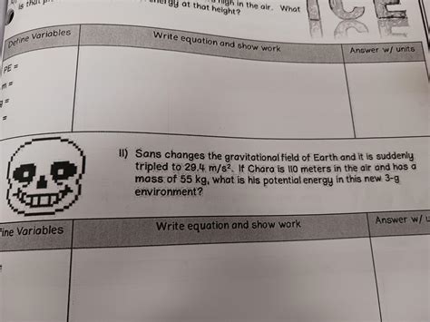 Sans Was On My School Work Wtf Rundertale