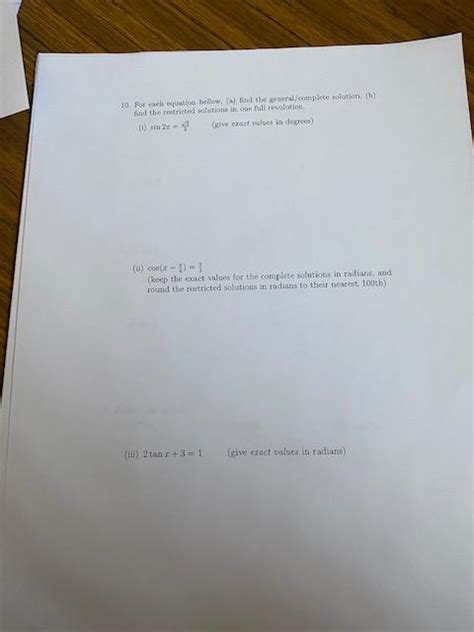 solved 10 for each equation below a tind the