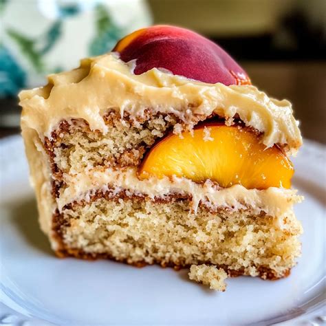 Best Peach Cake With Brown Sugar Frosting