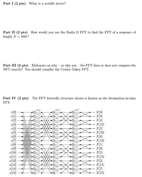 Solved Part I 2 Pts What Is A Twiddle Factor Part Ii 2