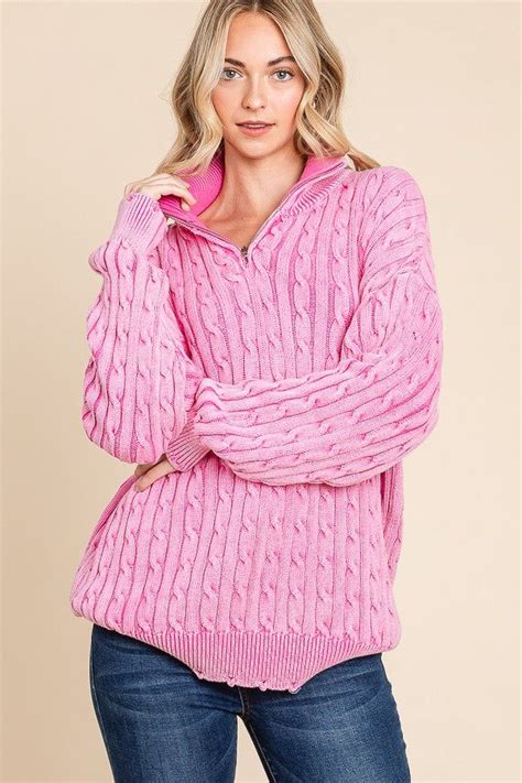 Zip Up Cable Knit Sweater Medium Cable Knit Sweaters Knitted