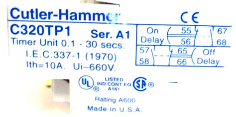New Cutler Hammer C320tp1 Pneumatic Timer Series A1 Sb Industrial