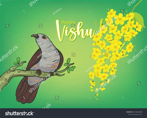 Vishu Bird Vishu Flower Vector Illustration Stock Vector Royalty Free