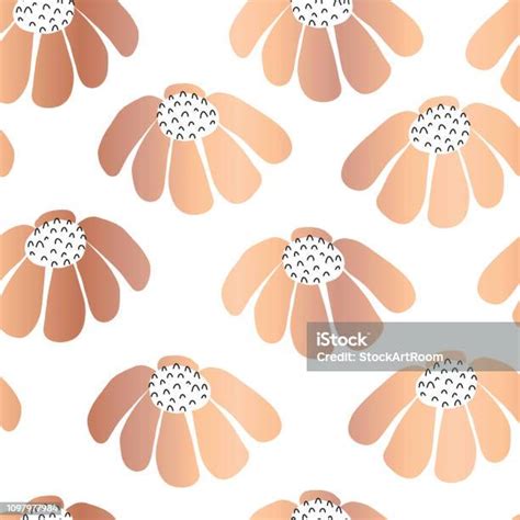 구리 호 일 원활한 벡터 꽃 배경 반복 흩어져 Florals 패턴입니다 로즈 골드 금속 꽃입니다 여자 보육 포장 디지털 종이
