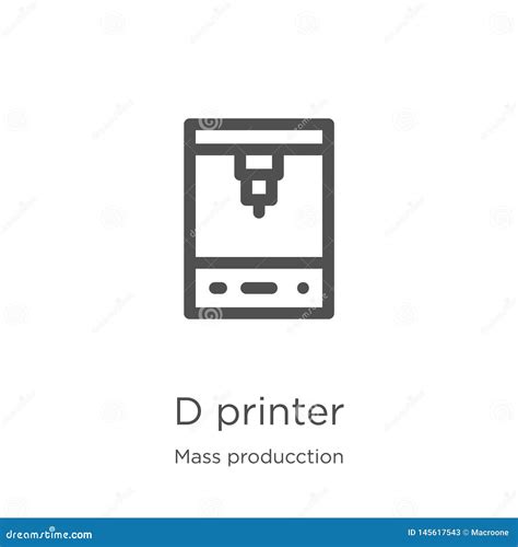 D Printer Icon Vector From Mass Producction Collection Thin Line D