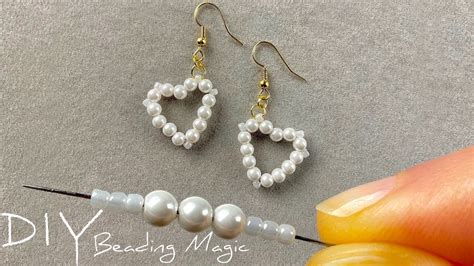 Beaded Heart Tutorial How To Make Earrings With Beads Diy Heart