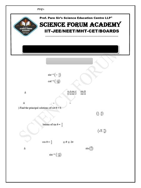 3 Trigonometry Imp Hsc Pdf Trigonometric Functions Complex Analysis
