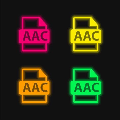 Aac File Format Variant Four Color Glowing Free Stock Vector Graphic Image