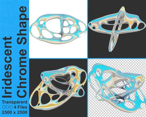 Premium Psd Dynamic Iridescent Tribal Futuristic Render 3d Shape Futuristic Metallic Graphic Asset