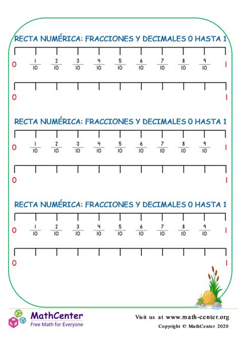 Actividad De Fracciones En La Recta Numérica Actividades De Fracciones Fracciones Decimales