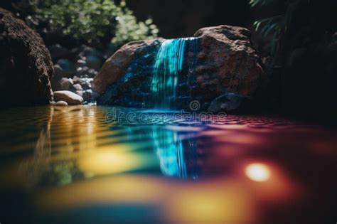 Codedhidden Waterfall Glows Behind Plunging Cascade Bokeh And Hyper