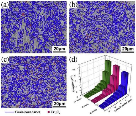 Grain Diameter Distribution And The Grain Boundaries Maps Of Three Download Scientific Diagram